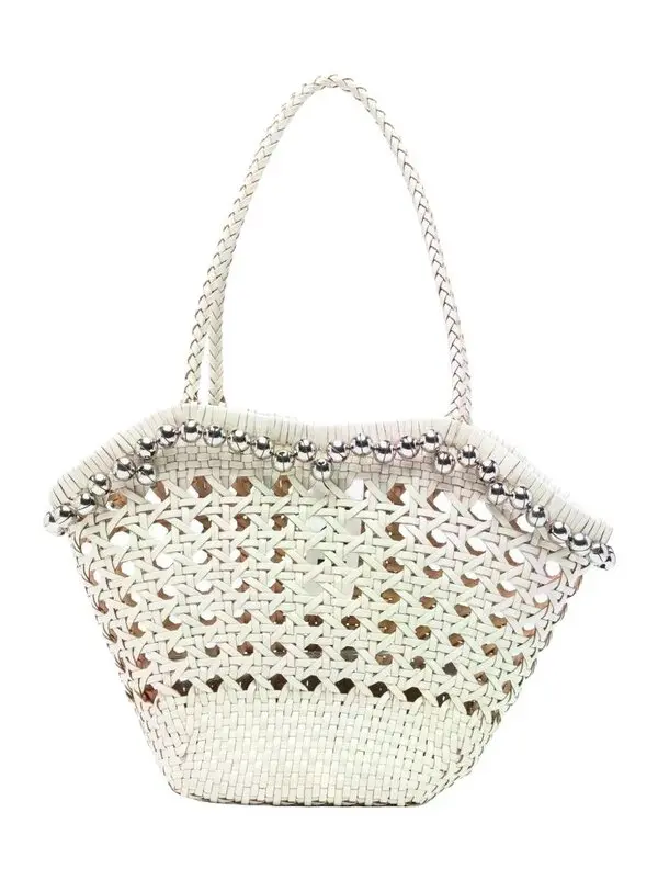 OSOI Lip Woven Shoulder Bag - White