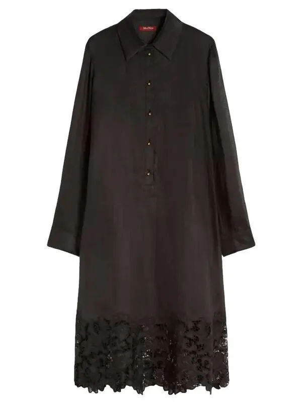 Max Mara Lace-panel Midi Dress - Black