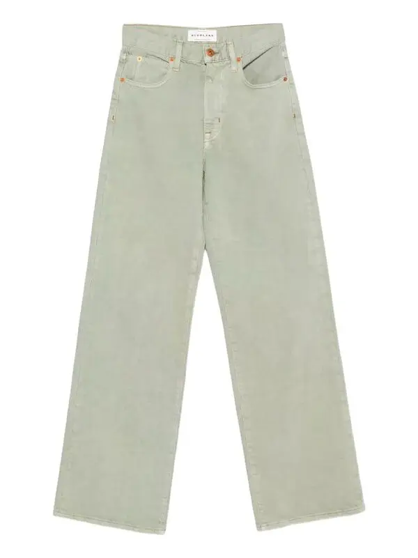SLVRLAKE Grace Wide Leg Jeans - Green