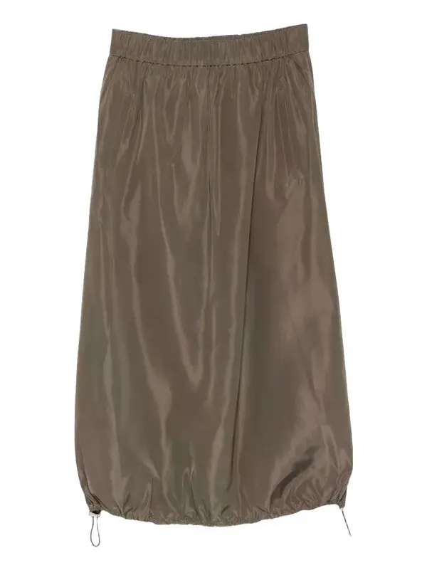 Tibi Midi Skirt With Drawstring Detail - Green