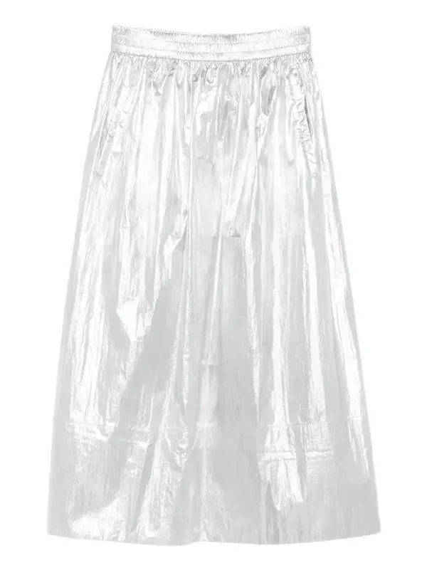 Tibi Metallic Pull-on Skirt - Silver