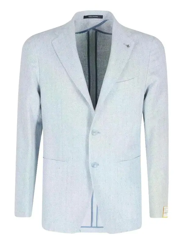 Tagliatore Montecarlo Herringbone Blazer - Blue