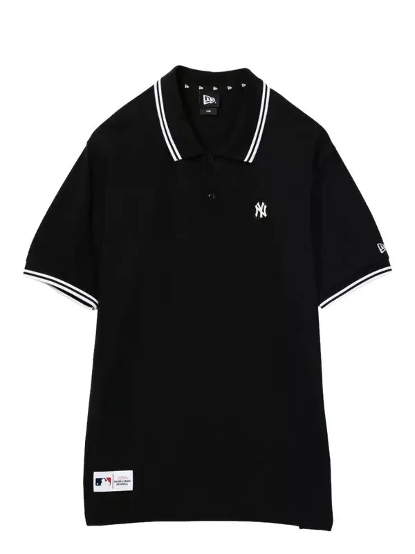 New Era Logo-patched Short-sleeve Polo Shirt - Black