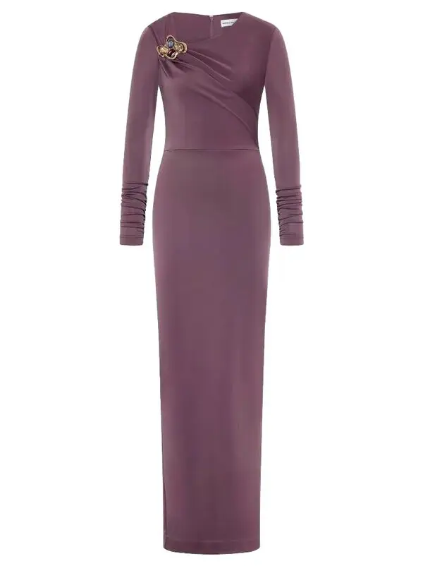 Rebecca Vallance Nala Brooch Maxi Dress - Purple