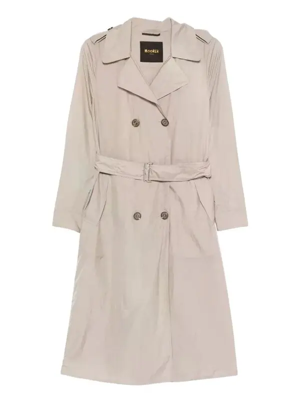 MOORER Cleopatra Belted Double-breasted Trench Coat - Neutrals