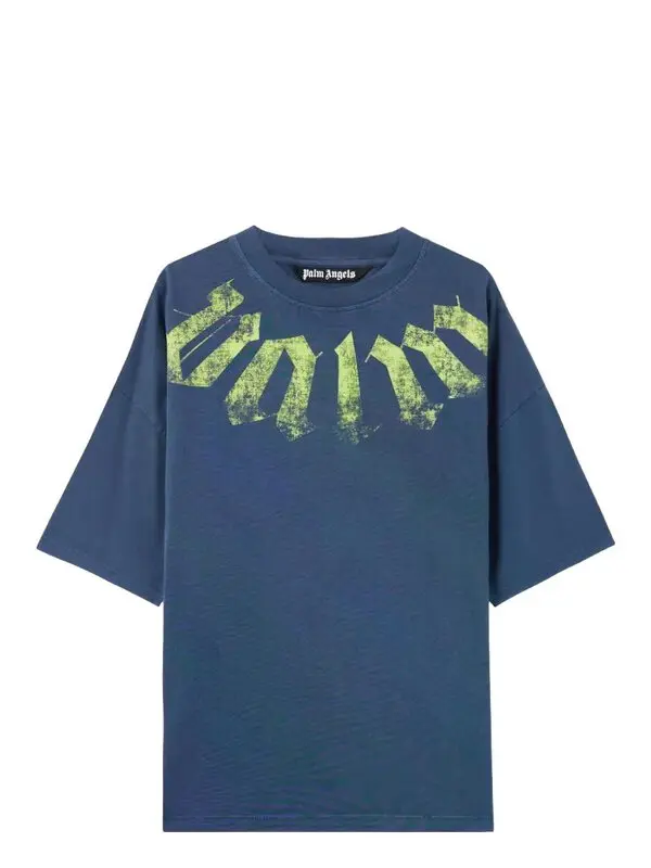 Palm Angels Logo-print T-shirt - Blue