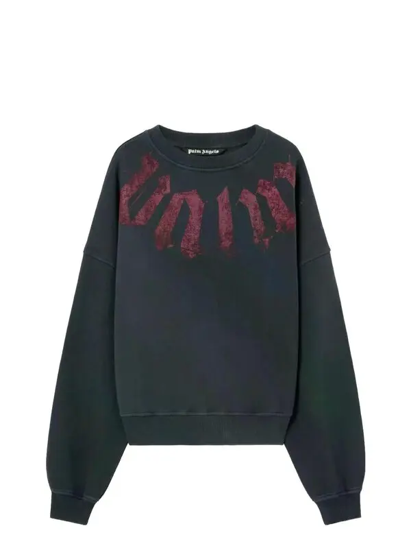 Palm Angels Neck-logo Sweatshirt - Black