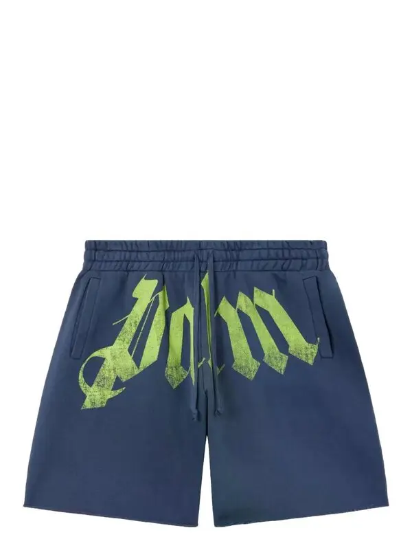 Palm Angels Logo Elasticated Shorts - Blue