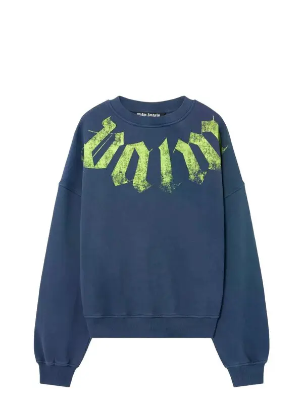 Palm Angels Oversized Logo Sweatshirt - Blue