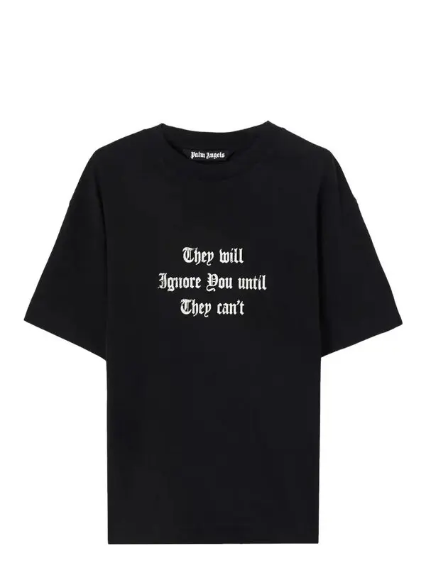 Palm Angels Print Ribbed T-shirt - Black