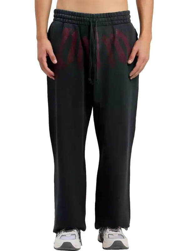 Palm Angels Big Waist Logo Sweattrousers - Black