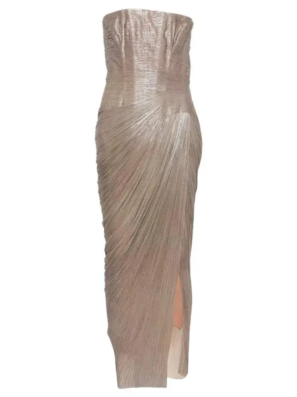 MARIA LUCIA HOHAN Ruby Strapless Midi Dress - Neutrals
