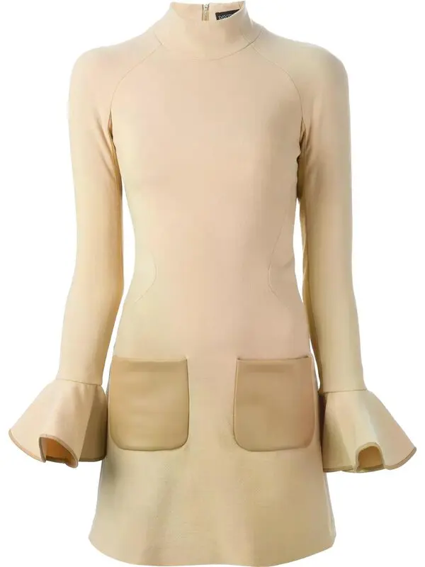 David Koma Flared Sleeve Dress - Neutrals