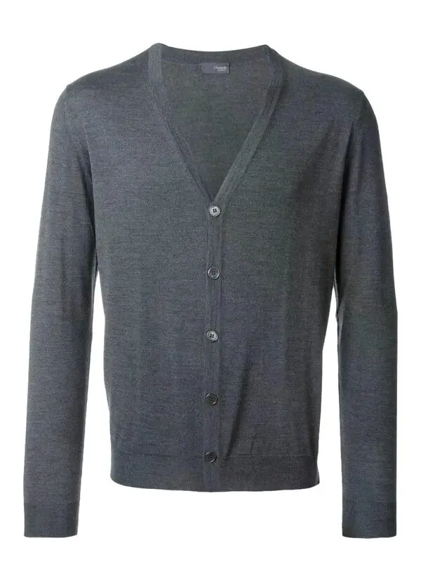 DRUMOHR Crew Neck Cardigan - Grey