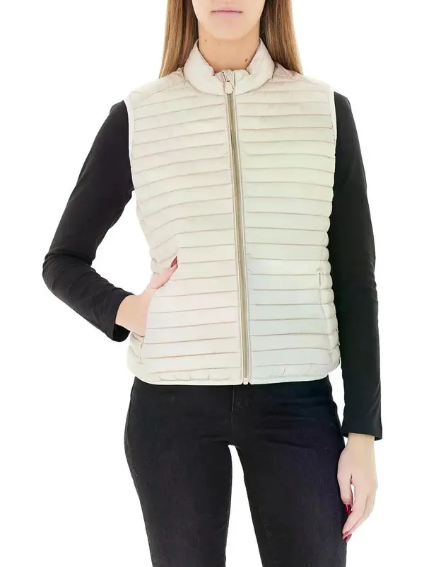 SAVE THE DUCK Quilted Sleeveless Jacket - Neutrals