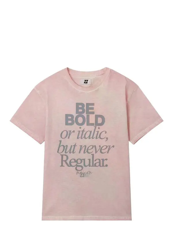 Izzue Lettering Print T-shirt - Pink