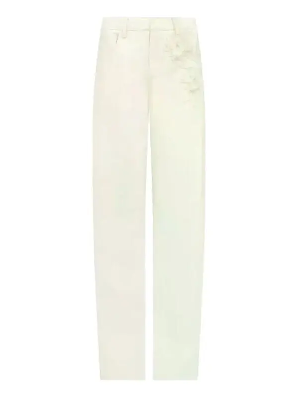 David Koma Floral Appliqué Trousers - Neutrals