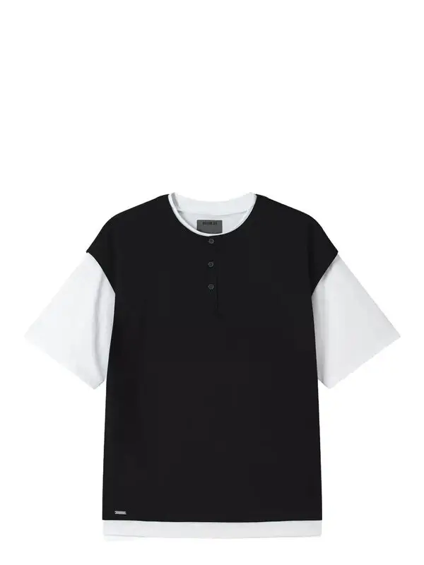 MUSIUM DIV. Button Layered T-shirt - Black