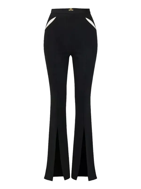 Elisabetta Franchi Split Flared Trousers - Black