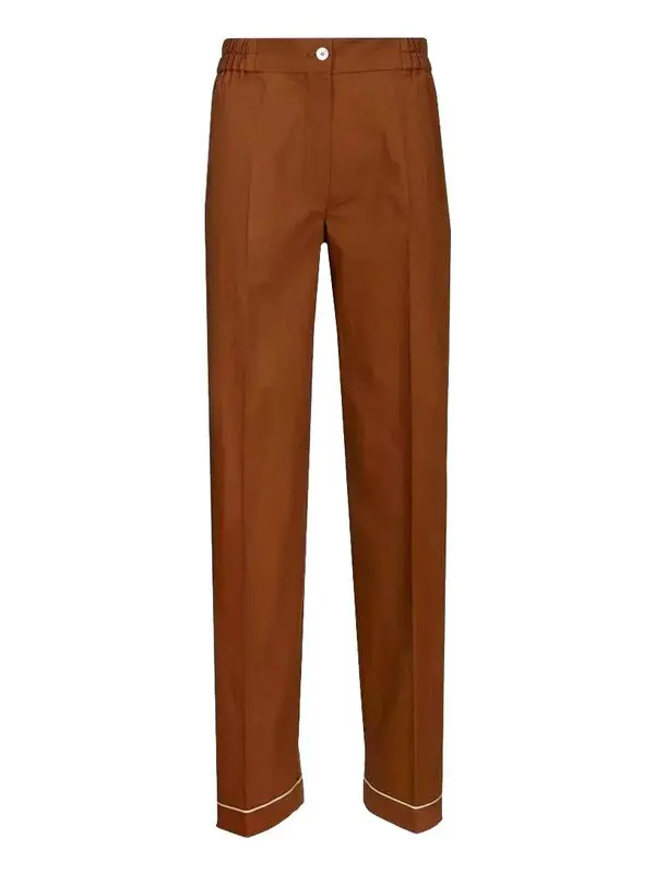 FORTE_FORTE Poplin Pajama Trousers - Brown