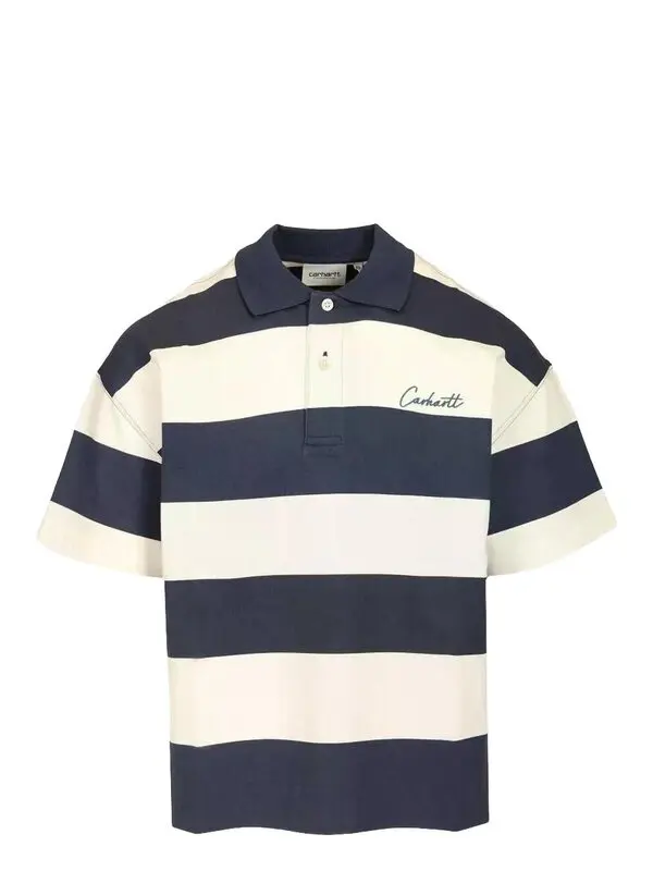 Carhartt Work In Progress Delray Striped-pattern Polo Shirt - Blue