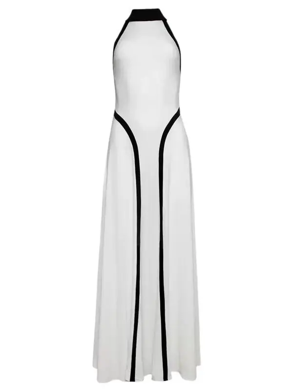 Florence & Fortitude Olympia Halterneck Panelled Midi Dress - White