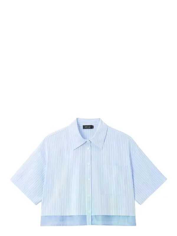TOUT A COUP Striped Layered Shirt - Blue