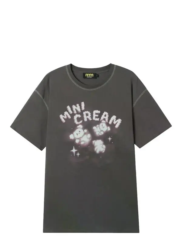 MINI CREAM Cloud-print T-shirt - Grey