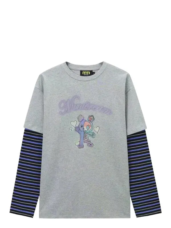 MINI CREAM Striped Long-sleeve T-shirt - Grey