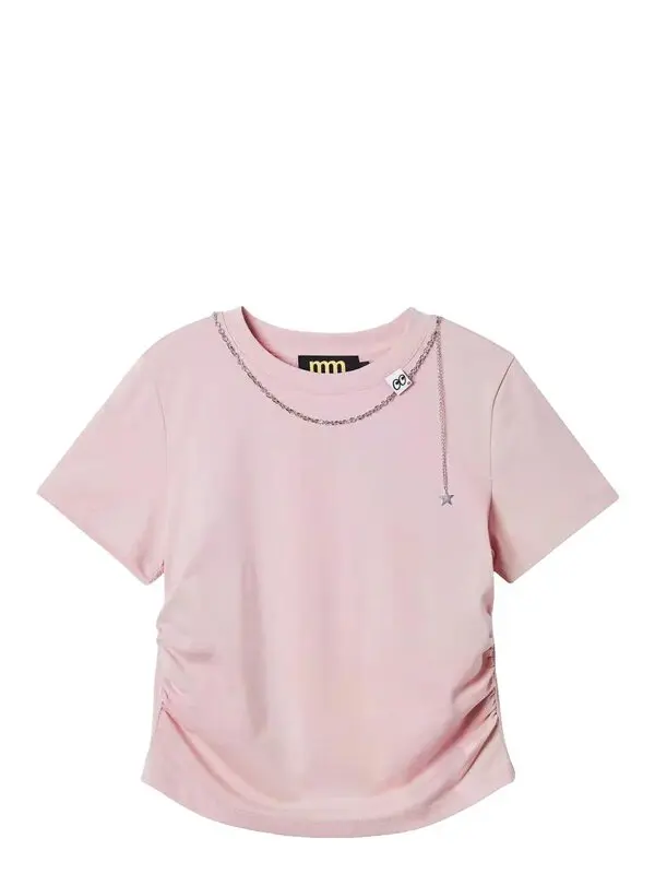 MINI CREAM Chain-embellished T-shirt - Pink
