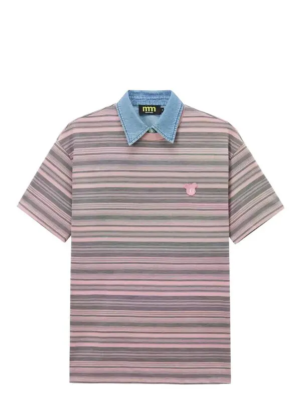 MINI CREAM Striped Polo Shirt - Pink