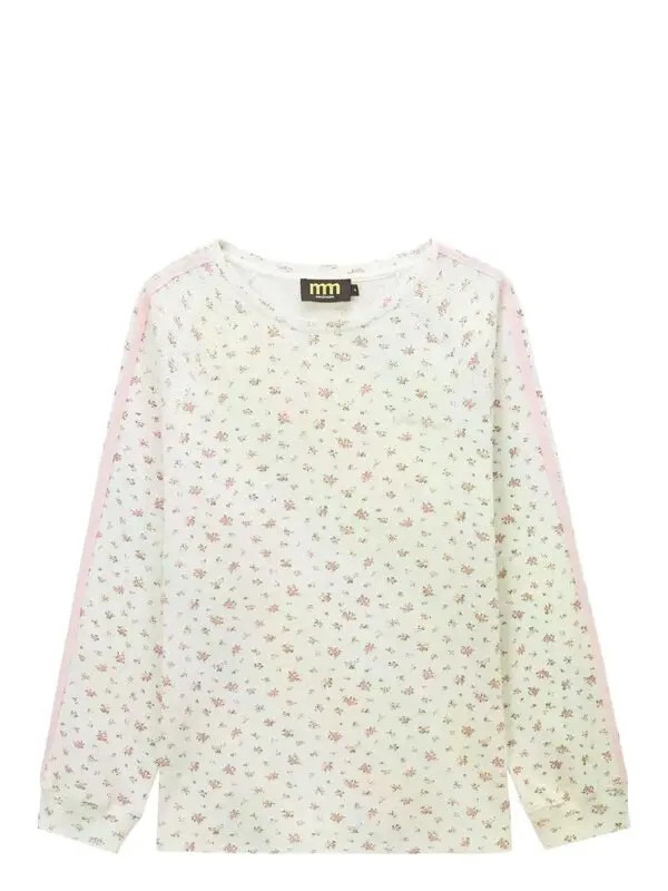 MINI CREAM Floral-print Long-sleeve T-shirt - Neutrals