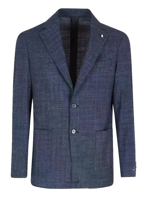 L.B.M. Jack Patch-pocket Single-breasted Blazer - Blue