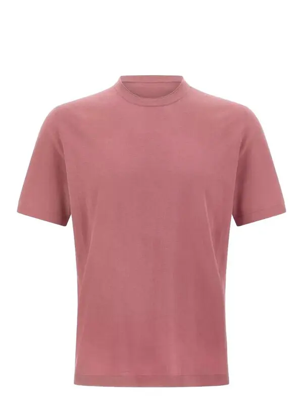 KANGRA Ribbed Crew-neck T-shirt - Pink
