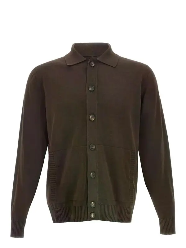 FILIPPO DE LAURENTIIS Polo-collar Button-up Cardigan - Brown