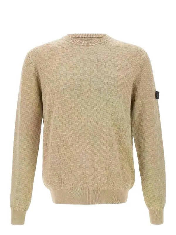 Peuterey Omnium Checked Weave Sweater - Neutrals