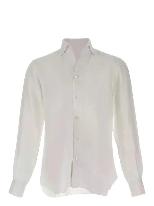 BARBA NAPOLI Button-down Linen Shirt - White