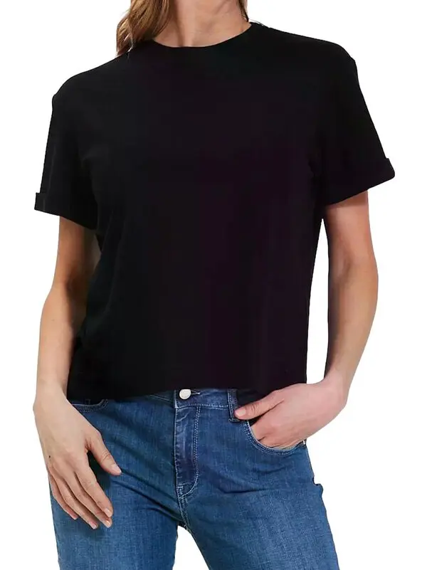 GRAN SASSO Cuffed T-shirt - Black