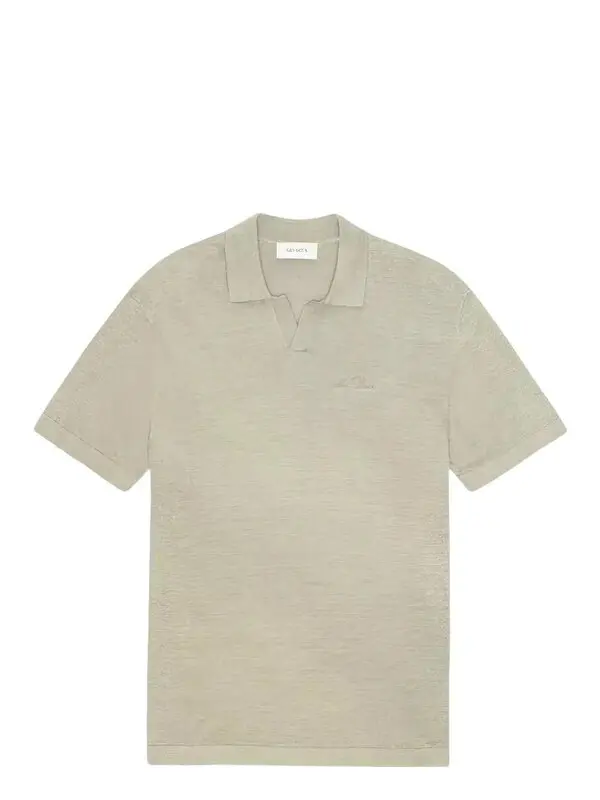 LES DEUX V-neck Logo Polo Shirt - Green
