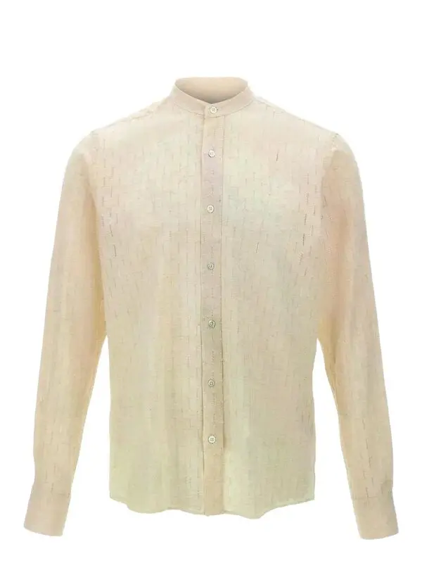 Tagliatore Band-collar Shirt - Neutrals