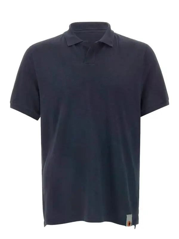 DEKKER Ribbed V-neck T-shirt - Blue