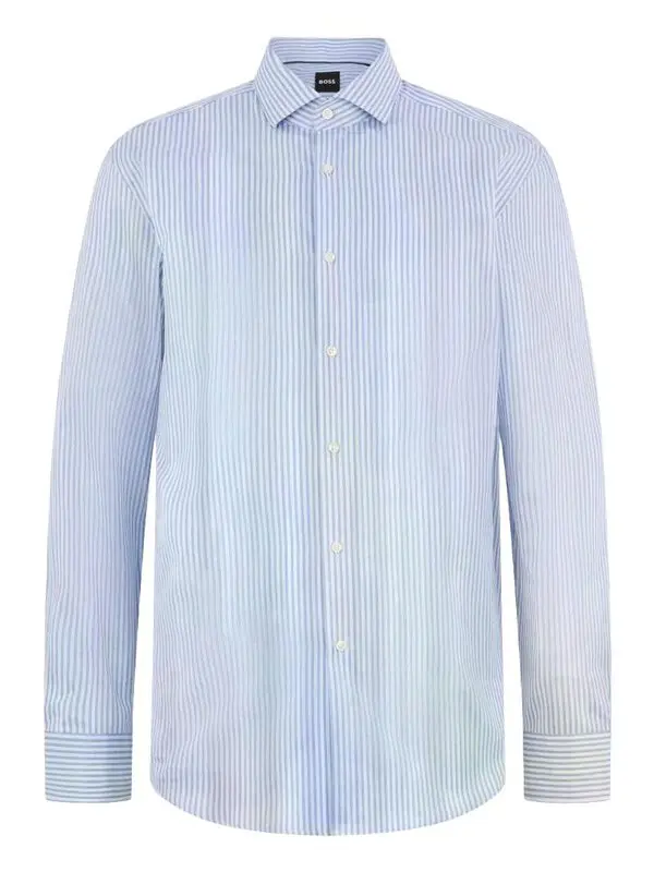 BOSS Hank Striped Long-sleeved Shirt - Blue