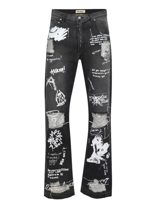 ASTRUM Dedication Printed Jeans - Black