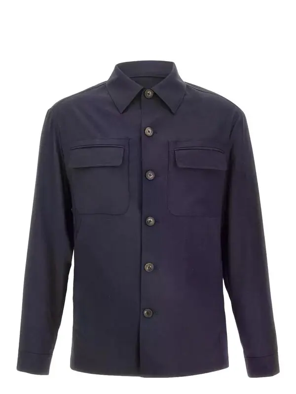 Pal Zileri Chest Pocket Button Jacket - Blue