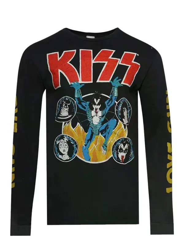 MadeWorn Kiss Long-sleeve Graphic T-shirt - Black