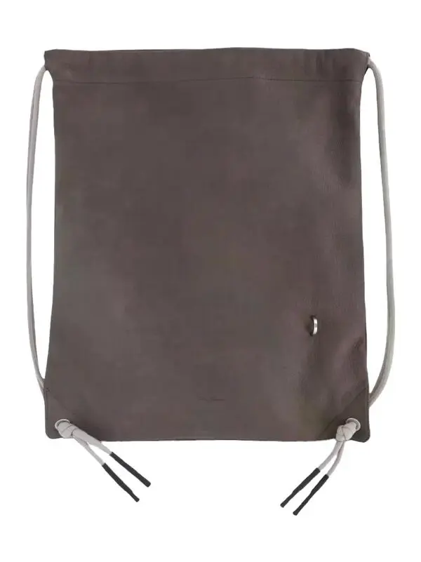 Rick Owens Drawstring Leather Backpack - Brown