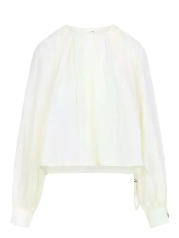 Co Drawstring Gathered Blouse - White