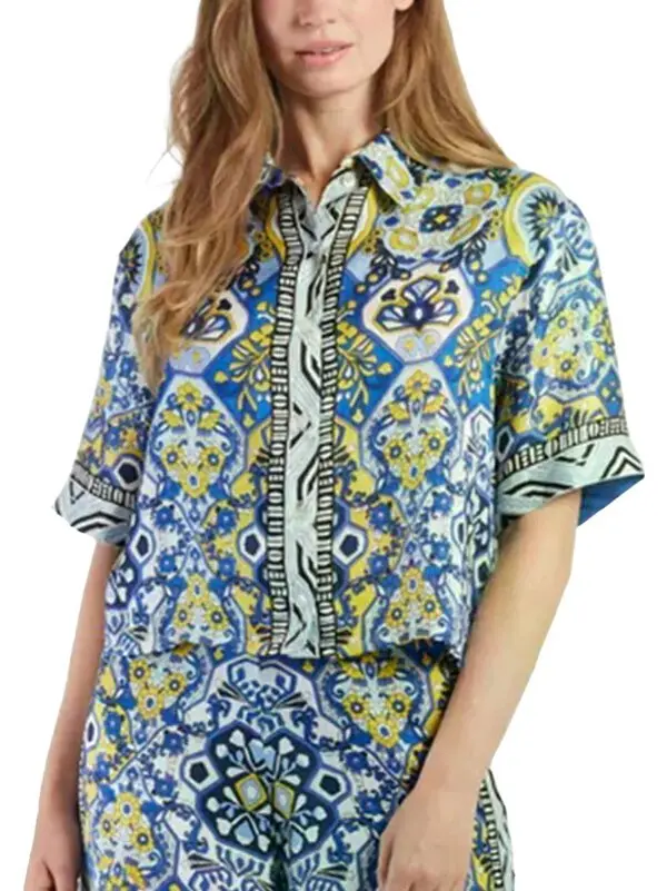 Derhy Patterned Shirt - Blue