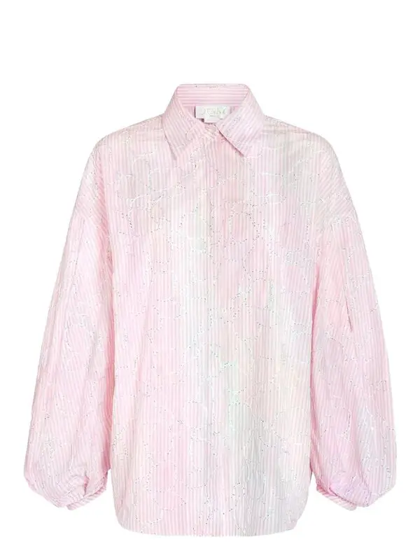 GENNY Striped Long-sleeve Shirt - Pink