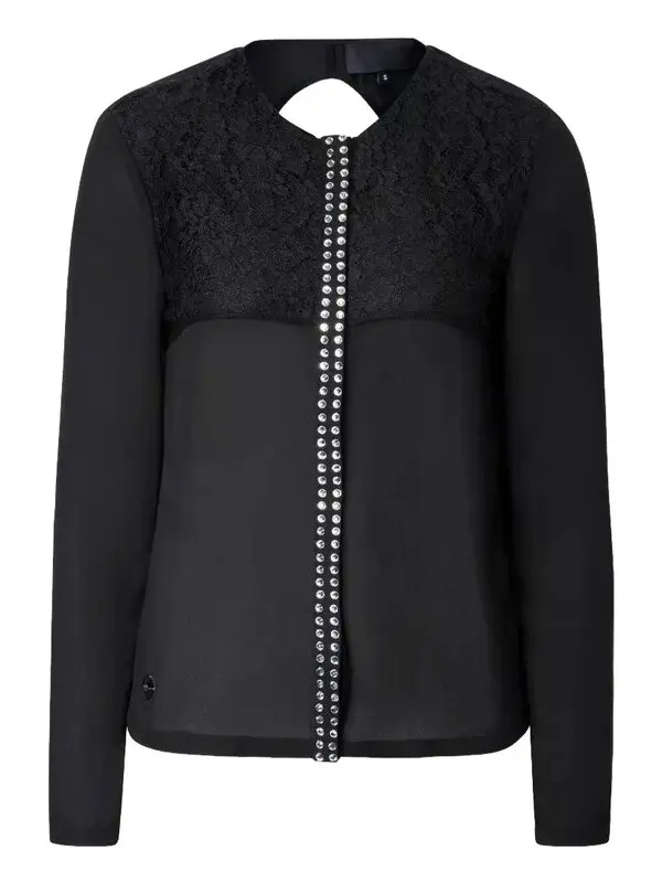 Philipp Plein Lace Embellished Blouse - Black